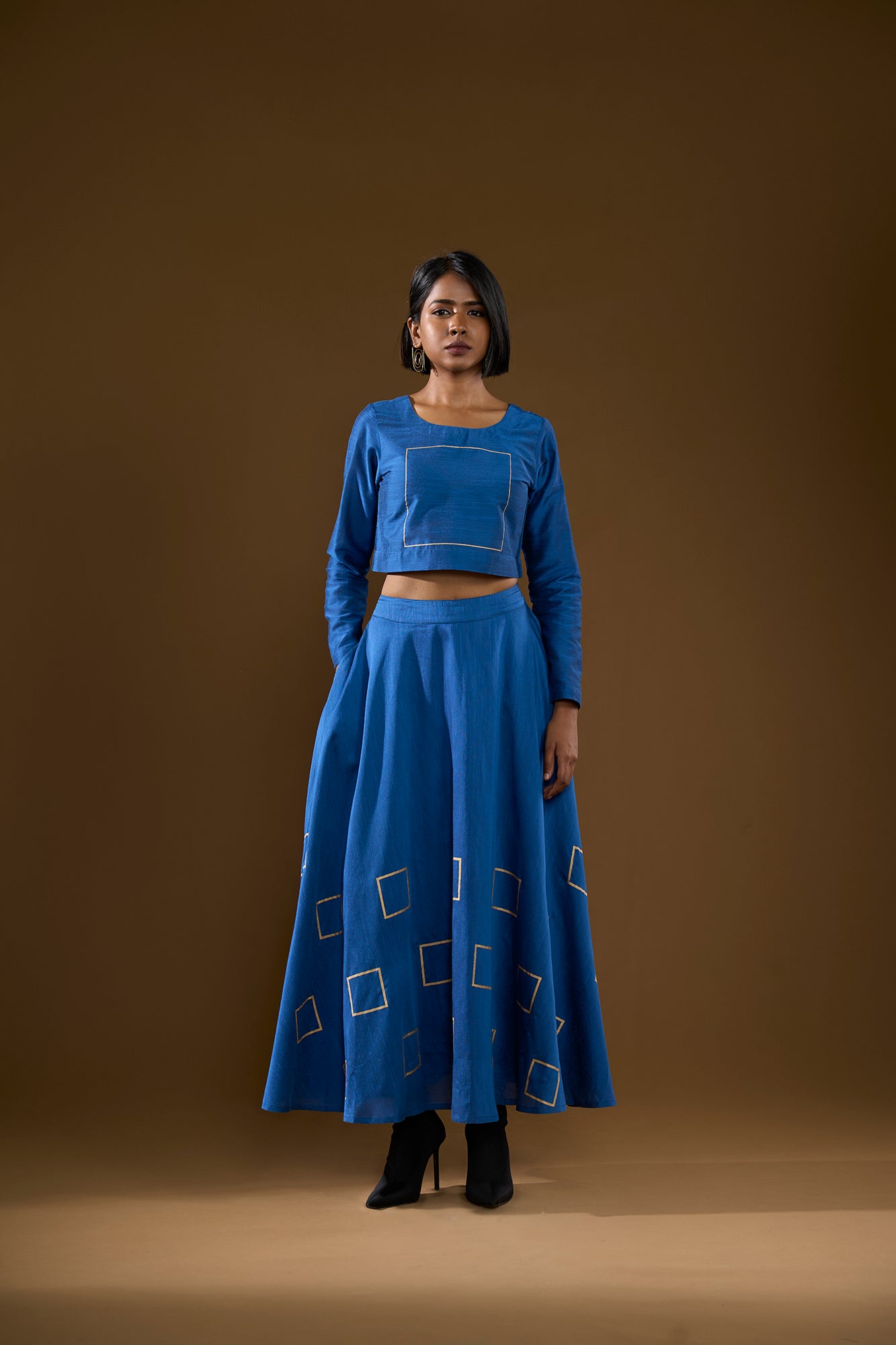 Orchid Blue Grid Skirt & Top Set – SODO