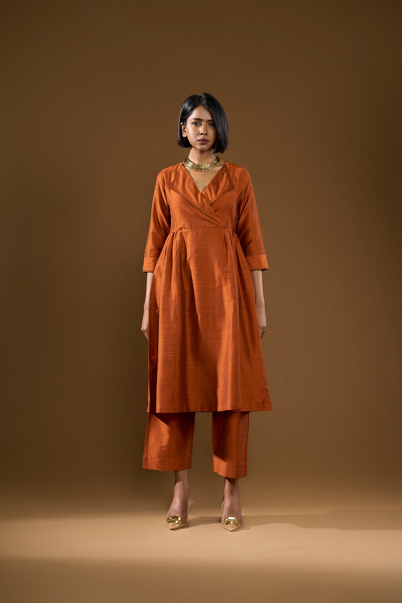 Tulip Rust Orange Wrap Co-Ord Set – SODO