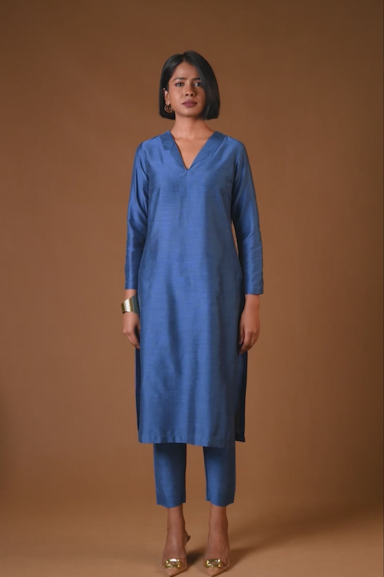 Jasmine Petrol Blue Silk Kurta Set – SODO